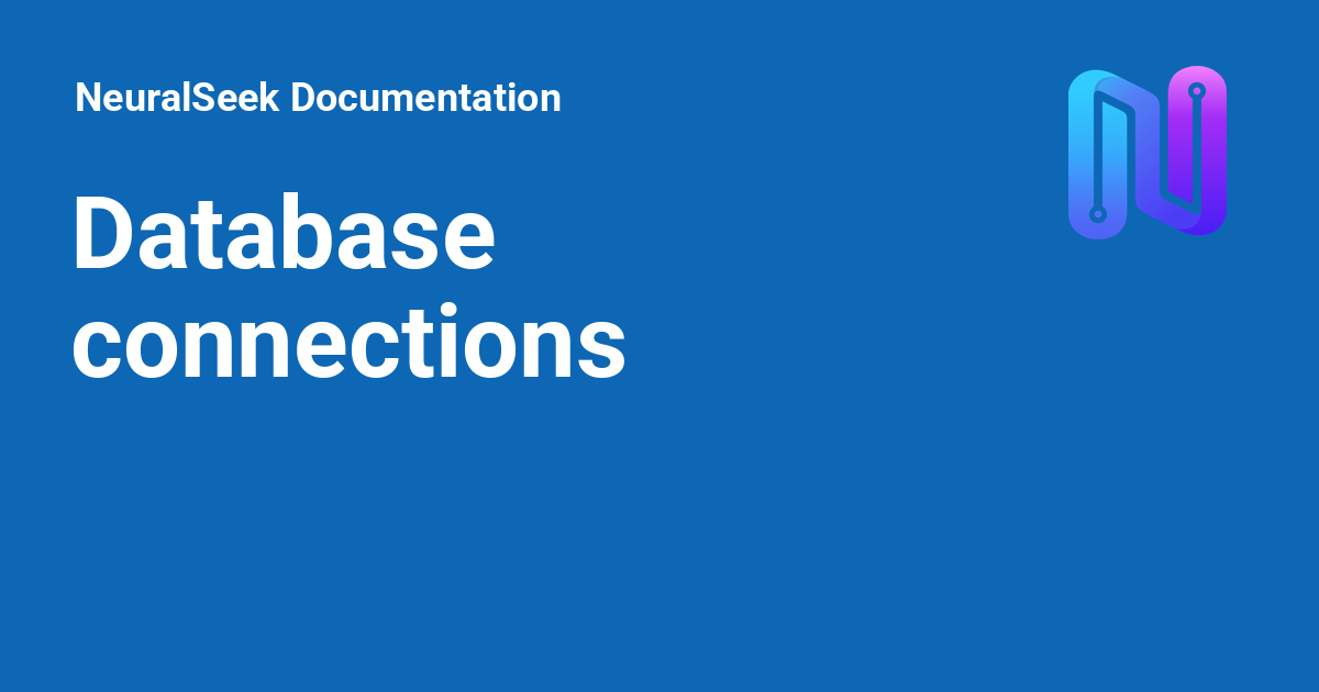 Database Connections Neuralseek Documentation 3588
